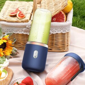 Portable Blender,USB Rechargeable with Six Blades, for Shakes and Smoothies, Puree, Crush Ice,Stainless Steel Ice Sabre-Blades,Puree and Frozen Fruit