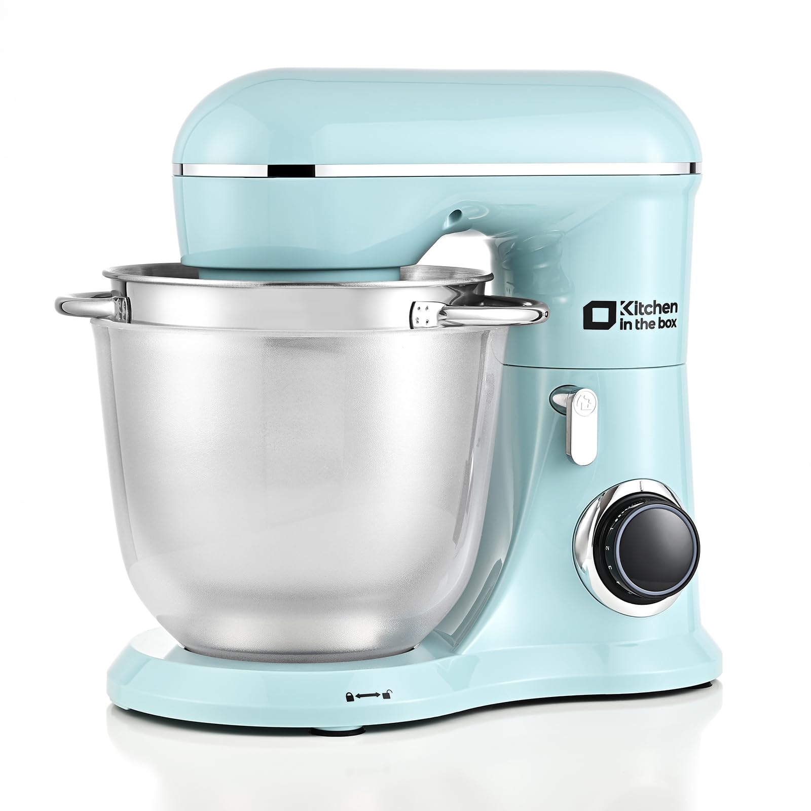 Kitchen in the box Stand Mixer, 4.5QT+5QT Two bowls Electric Food Mixer, 10 Speeds Kitchen Mixer for Daily Use with Egg Whisk,Dough Hook,Flat Beater (Blue)