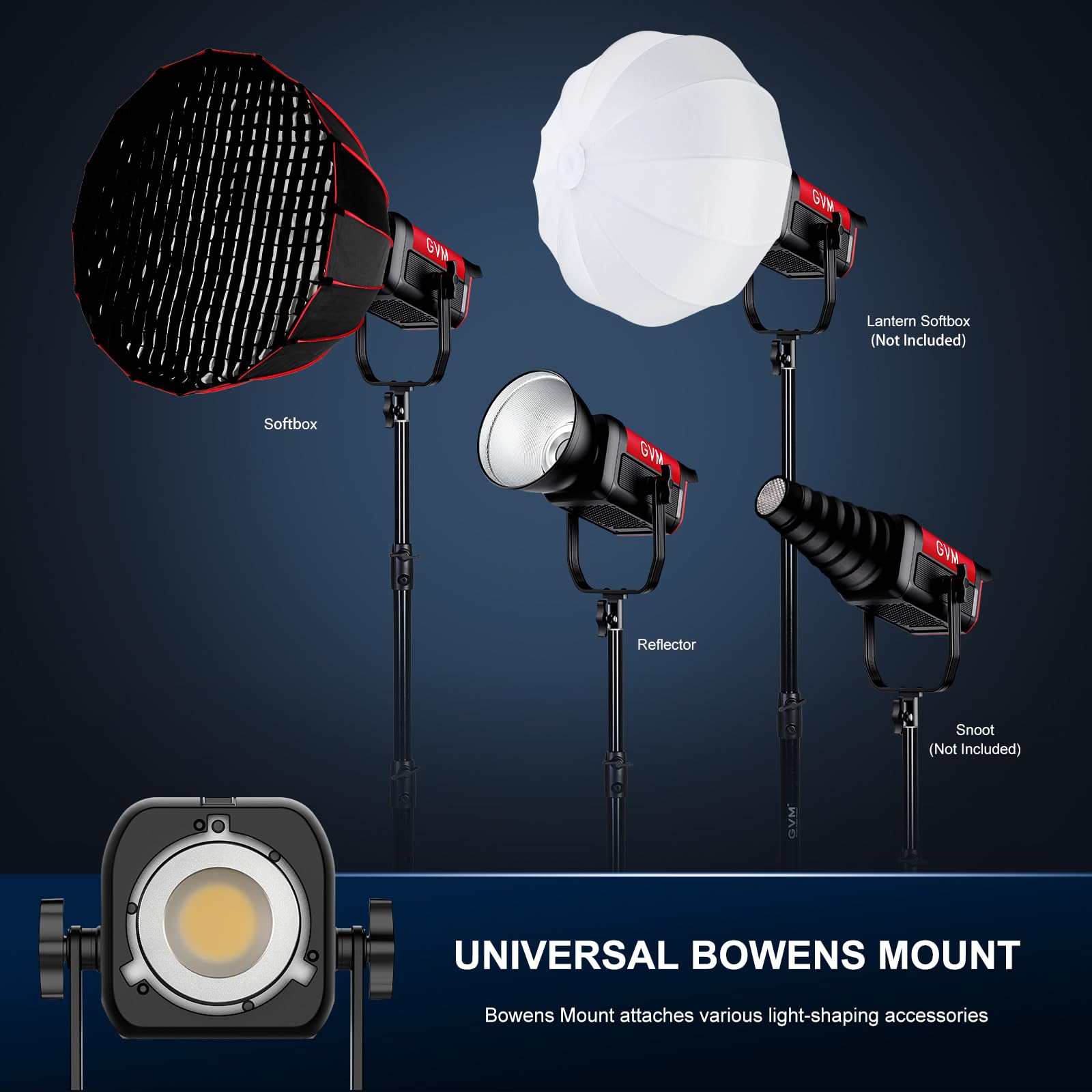 GVM 200W LED Video Light with Softbox, SD200B Photography Lighting Kit with Bluetooth Mesh Network/DMX Control, 2700K-6800K Studio Light Continuous Lighting Kit, 45400lux/1m, 12 Scene Effects