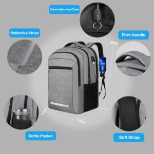 ampoock Laptop Backpack, Large Travel Laptop Backpack, 17 Inch Anti Theft Carry on Backpack for Men Women, Airline Approved Mens Backpacks for Business Hiking with USB Port, Computer Bag Gifts, Black