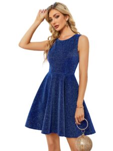 ever-pretty women's open back sleeveless knee-length cocktail dresses sapphire blue us12