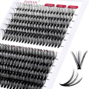 individual lashes 240pcs diy eyelash extension 30d+40d c curl mixed 15-20mm cluster lashes natural wispy reusable mink lash cluster at home by fadvan (30d+40d-0.07c, 15-20mm)