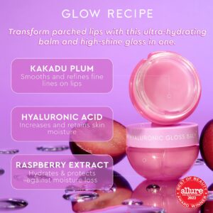 Glow Recipe Plum Plump Hyaluronic Acid Lip Balm - Overnight Lip Mask, Lip Treatment or Moisturizing High-Shine Lip Gloss - Plumping & Long-Lasting Lip Hydration (15ml)