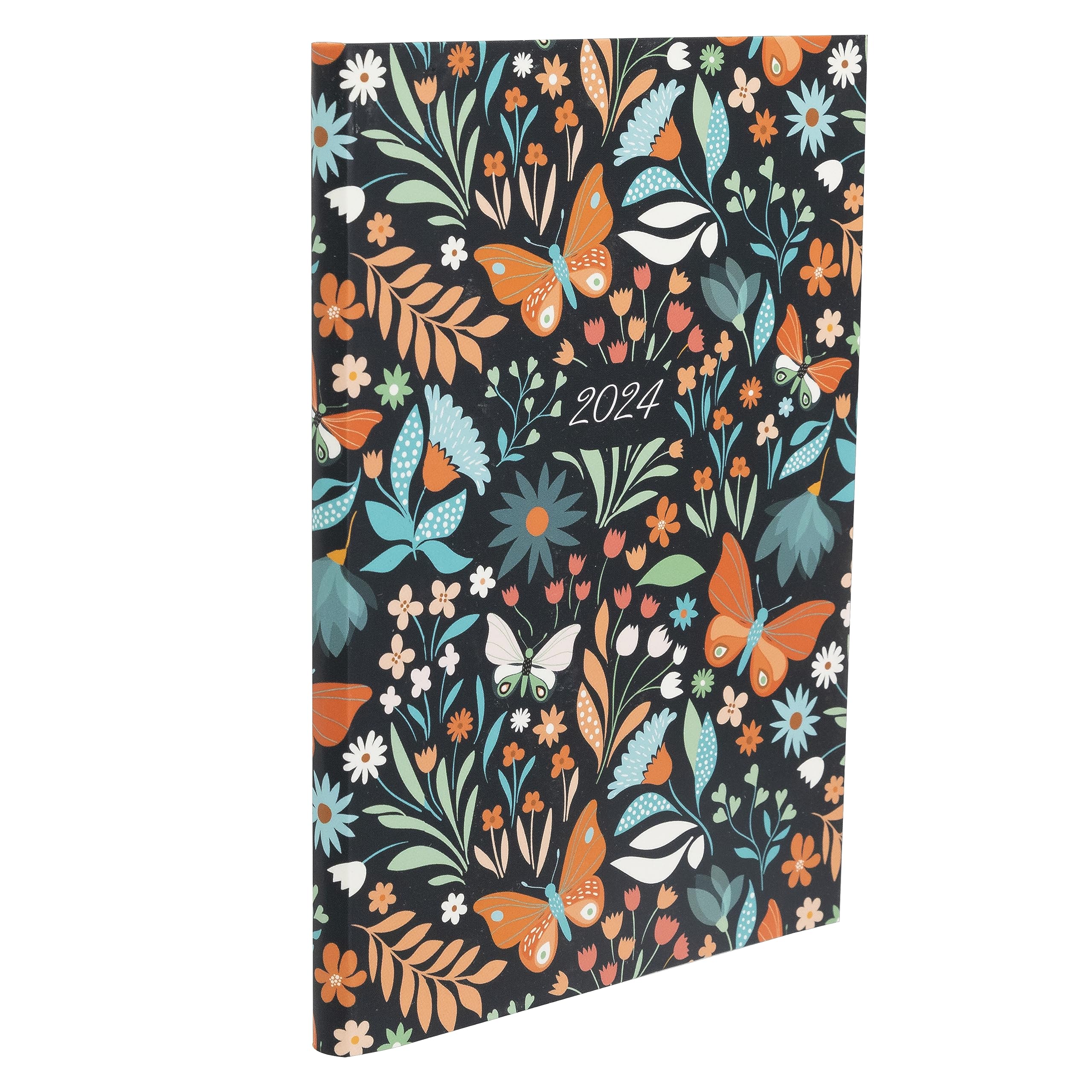 Idena 11026 - Weekly Planner 2024, Flower Meadow, DIN A6, 128 Pages, Hardcover Cover, Diary, Book Calendar