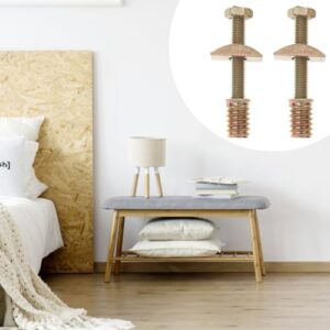 8 Sets 4 in1 Connectors Fittings, M8 Half Moon Spacers Furniture Bolts and Barrel Nuts Table Bed Assembly Fasteners Bolts for Beds Chairs HeadBoards