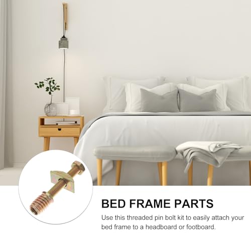 8 Sets 4 in1 Connectors Fittings, M8 Half Moon Spacers Furniture Bolts and Barrel Nuts Table Bed Assembly Fasteners Bolts for Beds Chairs HeadBoards