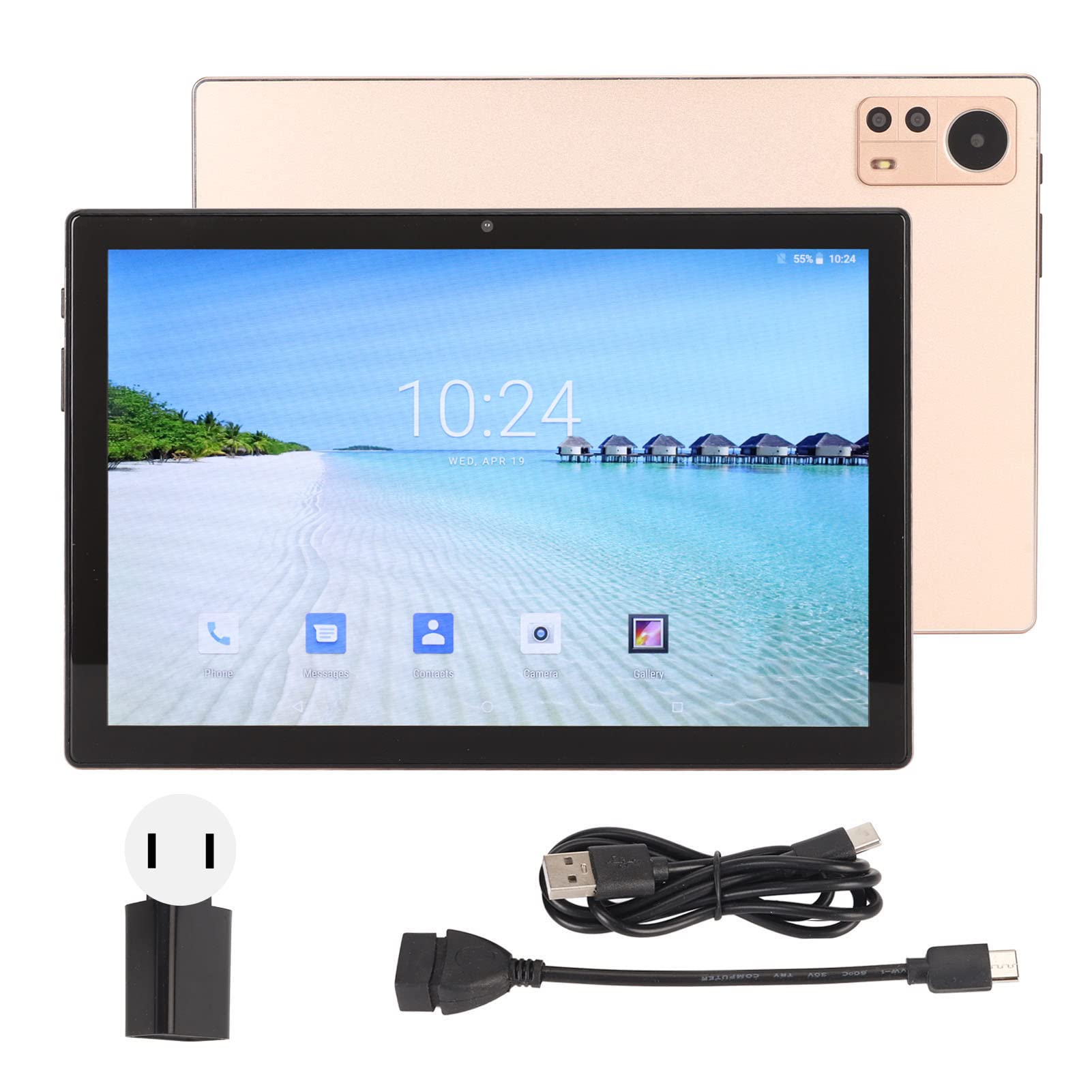 Tablet PC, 10.1 Inch Tablet Front 5MP Rear 13MP 100-240V 2GB RAM 32GB ROM for 8.1 for Learning (Gold)