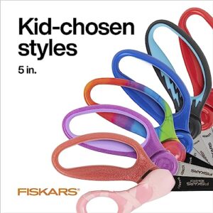 FISKARS® Magic Morph Kids Scissors - Image Moves when Tilted - Pointed-tip for Ages 4+ - Fun Ninja Design - Back to School Supplies