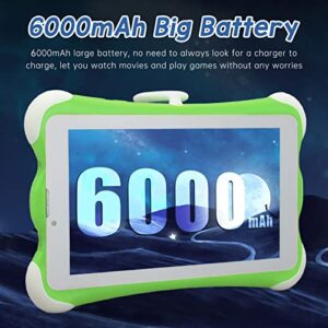 Tablet, Kids Tablet 100-240V 7 Inch RAM 3GB ROM 32GB 6000mah Rechargeable Battery HD 1280x800 Green (US Plug)