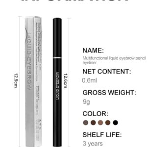 Easilydays Ultra-Fine Felt-Tip Liquid Eyeliner Pen, Waterproof 5 Colors Wild Water Eyebrow Pencil, Highly Pigmented Intense Color, Glides on Smoothly, Longlasting Smudge-Proof Women Eye Makeup (02)