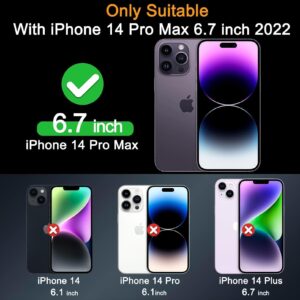 Milomdoi 3 Pack Screen Protector for Apple iPhone 14 Pro Max with 3 Pack Tempered Glass Camera Lens Protector, Ultra 9H Accessories, Case Friendly, Mounting Frame, 2.5D Curved, Transparent