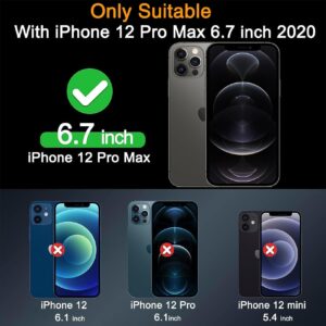 Milomdoi 3 Pack Screen Protector for Apple iPhone 12 Pro Max with 3 Pack Tempered Glass Camera Lens Protector, Ultra 9H Accessories, Case Friendly, Mounting Frame, 2.5D Curved, Transparent