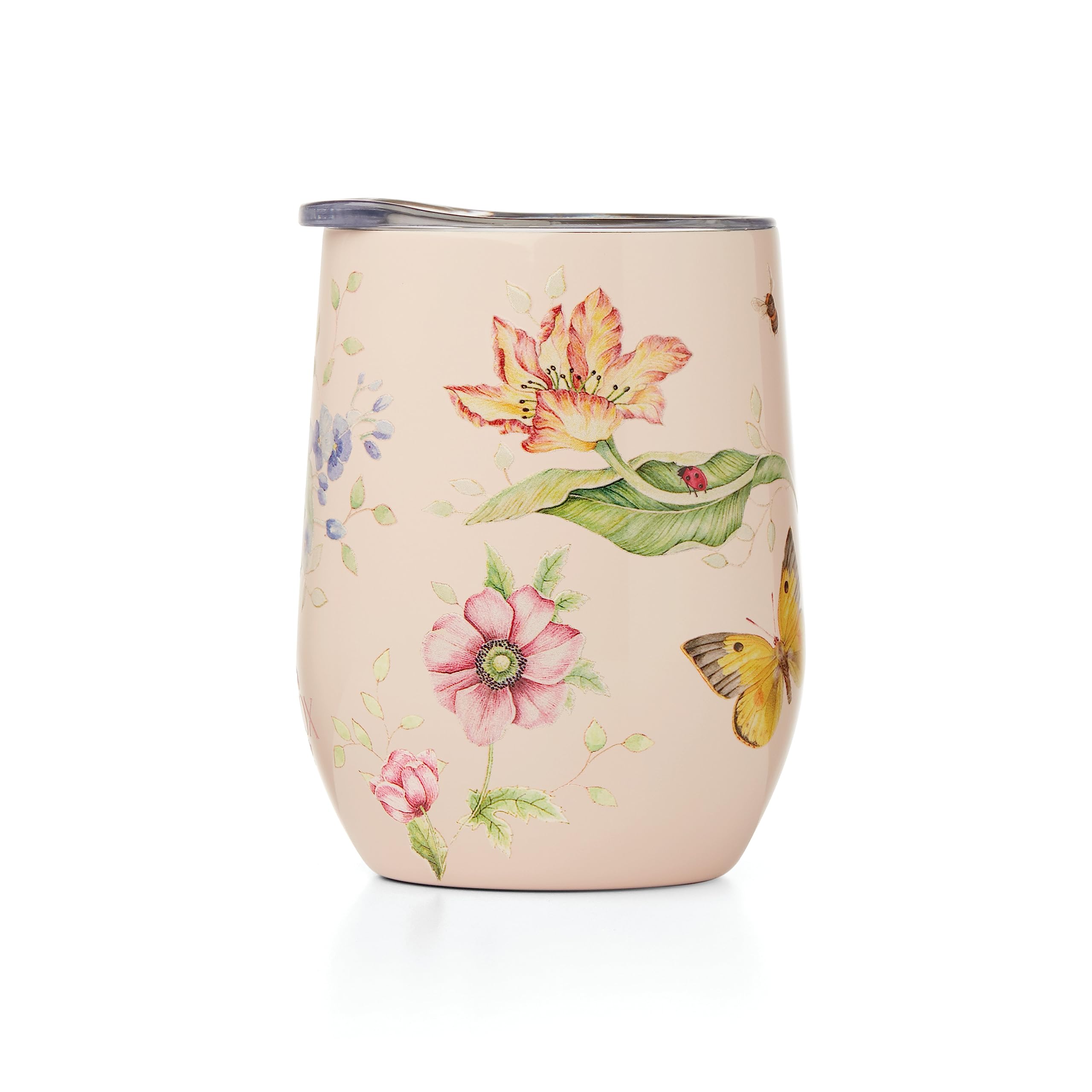 Lenox 895749 Butterfly Meadow Pink Stainless Steel Wine Tumbler, 1 Count