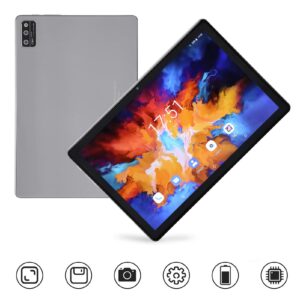 10.1 Inch Smartphone Tablet, 100‑240V Gray Support Offline GPS Tablet PC Octa Core Front 800W Rear 2000W for Office (US Plug)