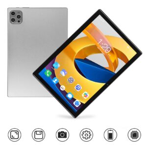 Pssopp Tablet PC, Metal Back Cover Multifunction 16 MP Rear Camera 6GB RAM 64GB ROM 10.1 Inch Tablet Learning 11 (Grey)