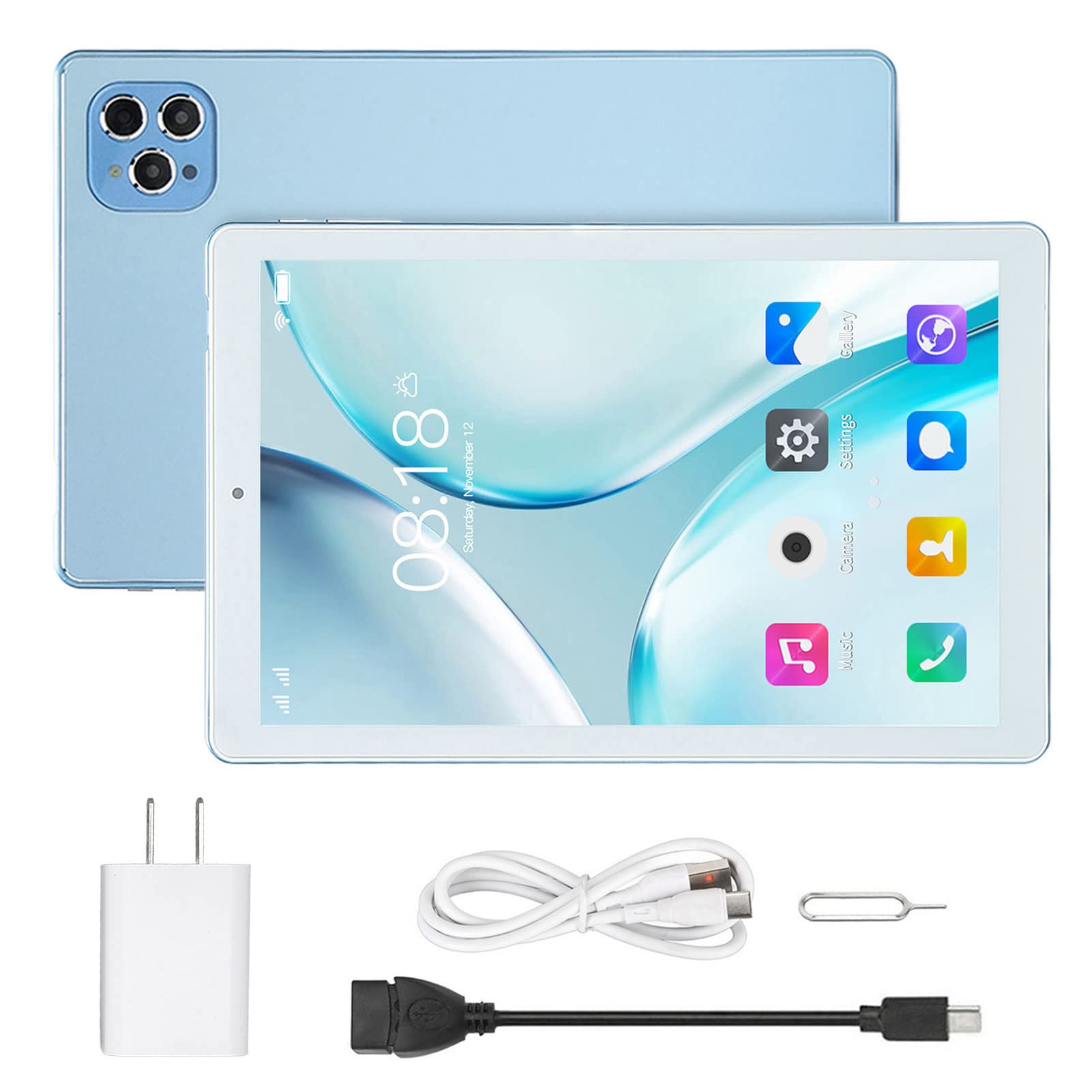 Pssopp Office Tablet, US Plug Business 100‑240V HD Tablet 8800mAh (Blue)