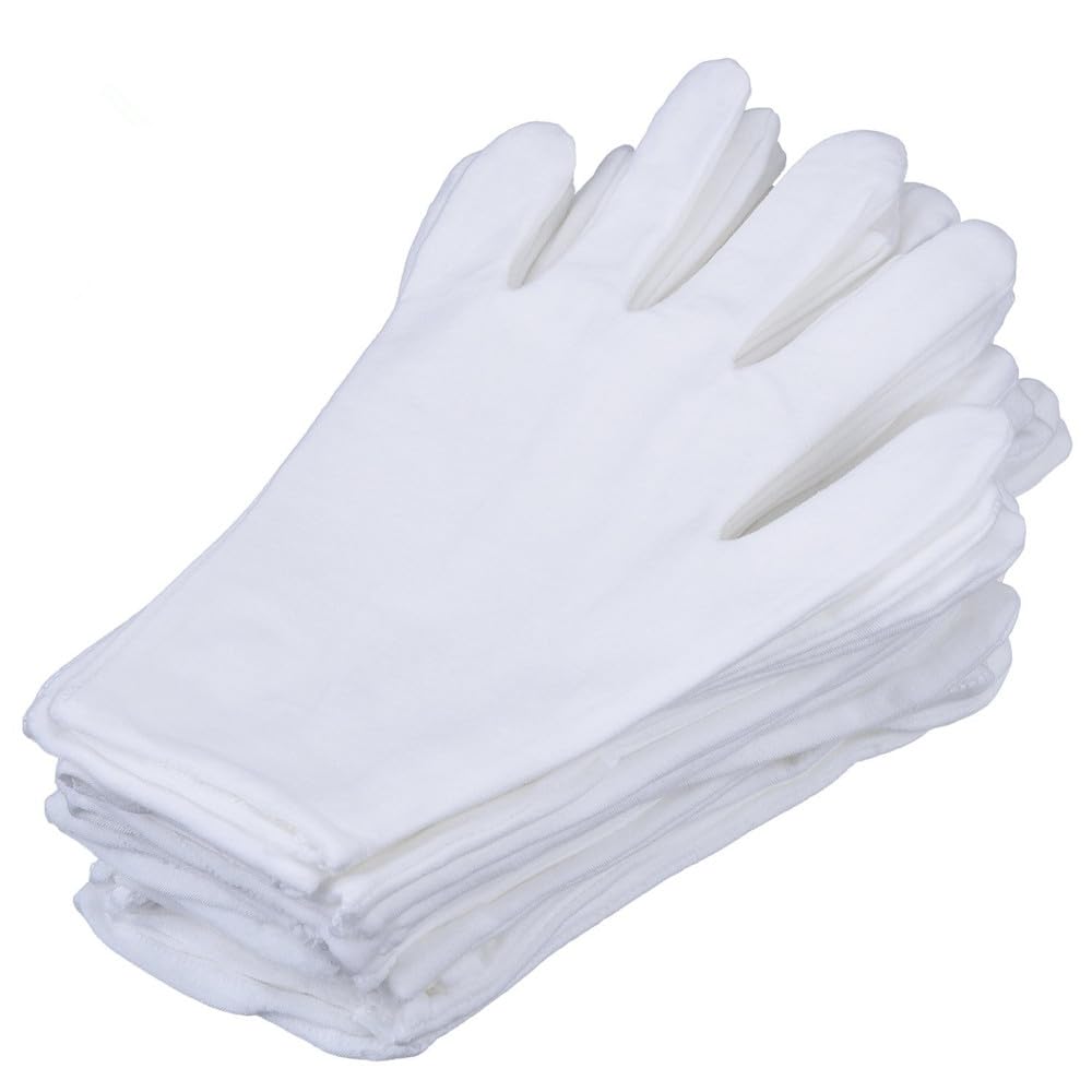 8 Pairs White Cotton Gloves 7.5" Medium Size，ZL&D, film, coins, CD/DVD, Handling Gloves