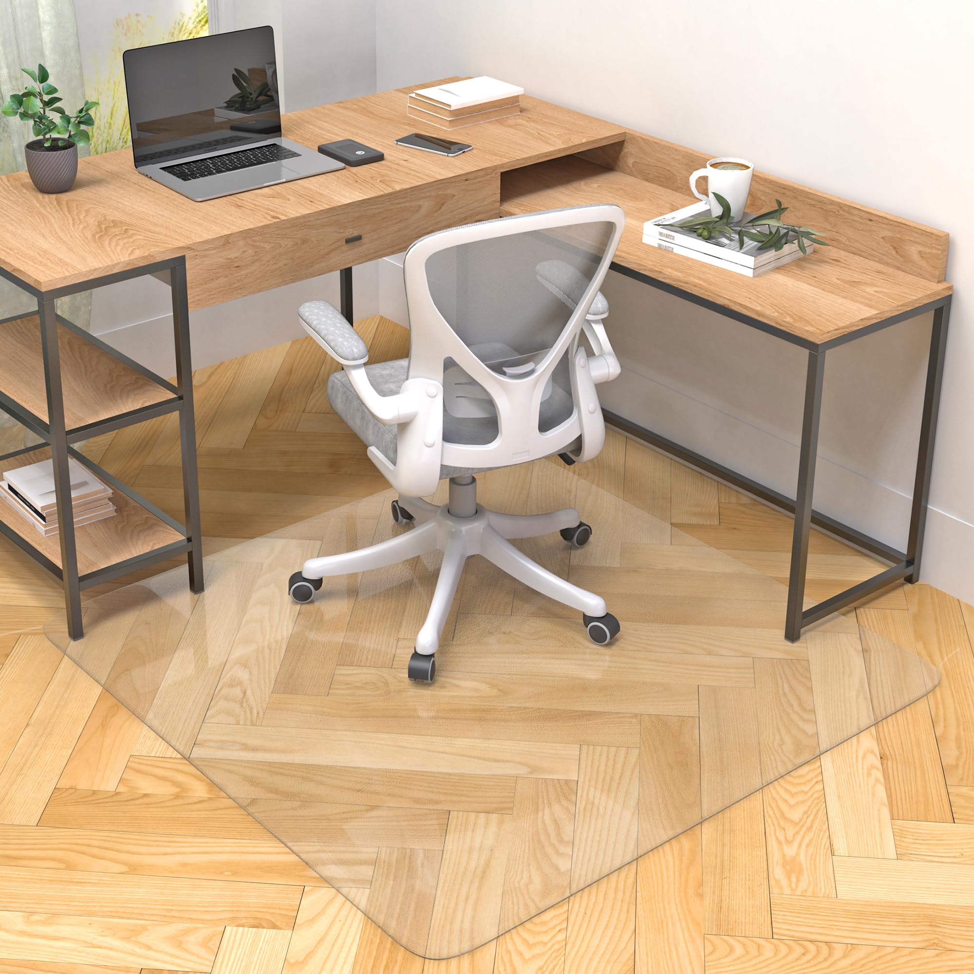 BesWin Office Chair Mat for Hardwood Floor, 71''×71'' Extra Large Desk Chair Mat for Hard Floor & Tile Floor, Heavy Duty Floor Protector for Home, Office, Kitchen, Living Room, Multi-Purpose