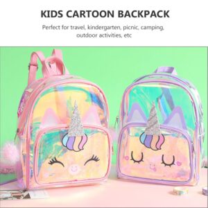 VALICLUD Holographic Backpack Clear Unicorn Backpack Clear Backpack Clear Casual Daypacks