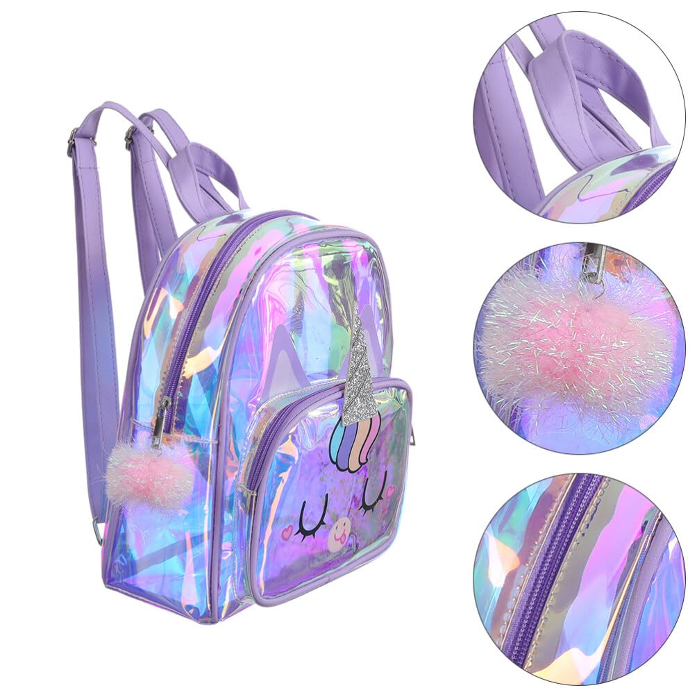 VALICLUD Holographic Backpack Clear Unicorn Backpack Clear Backpack Clear Casual Daypacks