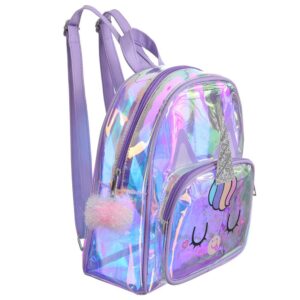 VALICLUD Holographic Backpack Clear Unicorn Backpack Clear Backpack Clear Casual Daypacks