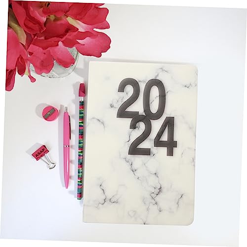 NUOBESTY 2024 Agenda Book English Schedule Notebook Daily Planner 2024 Notepad 2023 Planning Diary Planning Handbook Planning Notebook Subject Student Business Paper Memorandum