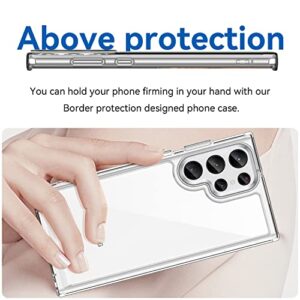 DFTCVBN Phone Case for Galaxy S22 Ultra Case, Samsung S22 Ultra SM-S908U Case with Screen Protector, Soft Bumper with Clear Crystal PC Hard Back Shockproof Cover for Samsung Galaxy S22 Ultra 5G Clear