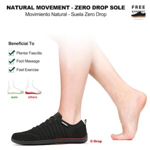 Geweo Minimalist Barefoot Shoes Upgrade Wide Toe Box Slip on Walking Shoes Zero Drop Sole More Free Natural Movement Foot-Shaped Running Zapatos de Zapatillas Casuales Unisex Black 10Women / 8Men