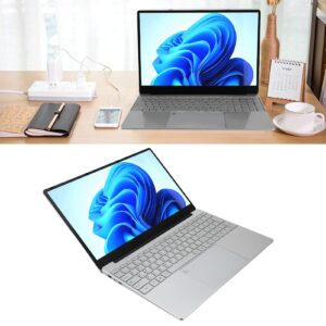 ciciglow 15.6in Laptop, 2K IPS Display Portable Laptop Computer 4 Cores 4 Threads CPU 12GB RAM 256GB ROM, for Win 10, 5000mAh Battery, with Backlit Keyboard (12+256G US Plug)