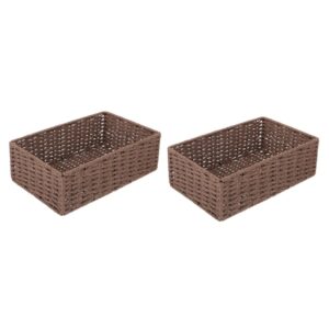 cabilock 2pcs paper rope basket toilet paper storage basket woven storage basket decorative storage baskets seagrass storage basket wicker storage bins multipurpose organizer bin iron table