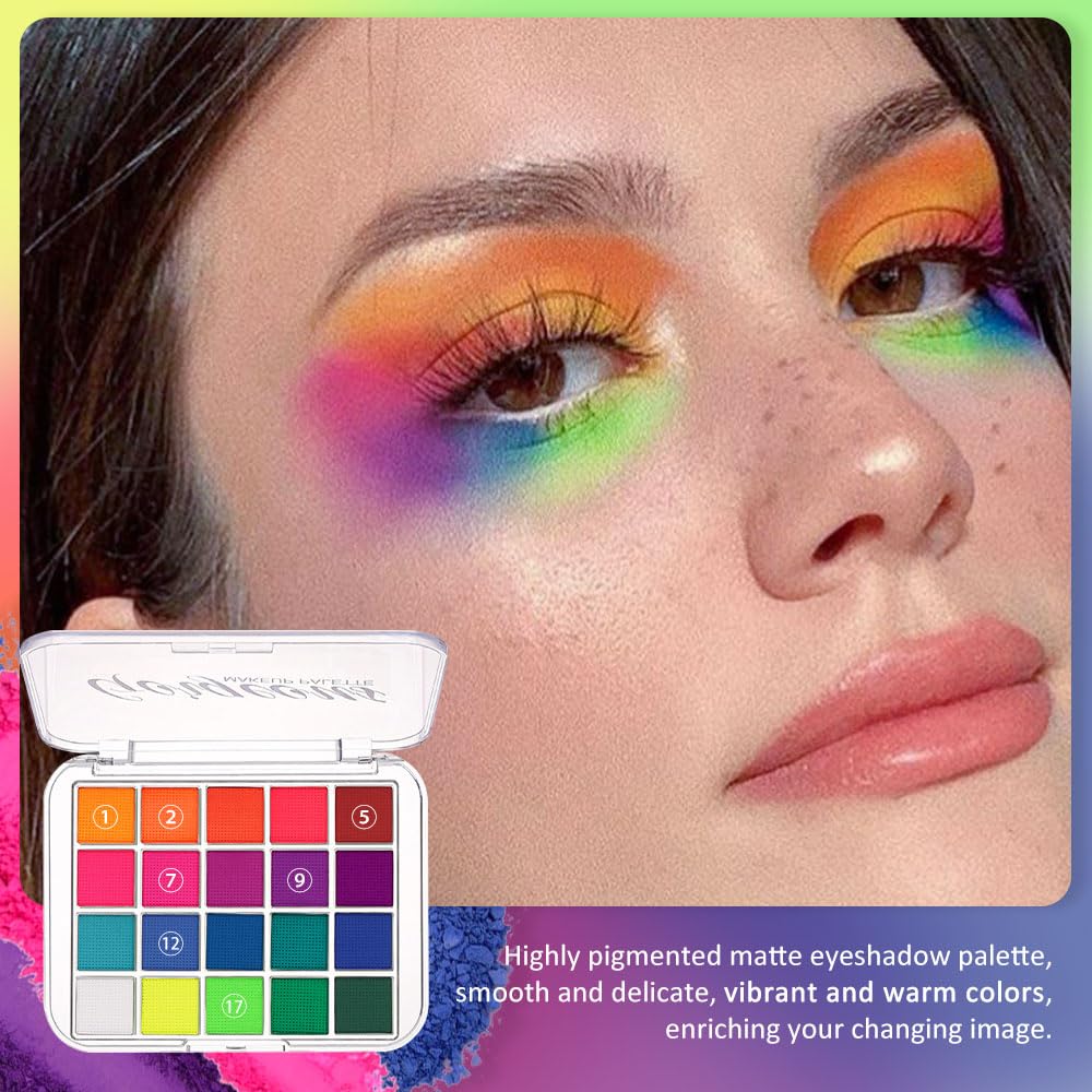 20 Colors Professional Face Body Paint Oil Eyeshadow Eyeliner Palette.Safe Hypoallergenic Face Painting Palet for Halloween Cosplay Parties and Festivals.Fancy Artist Painting Makeup For Kids and Adult. A