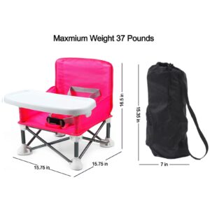 PandaEar Portable Travel Booster Seat with Tray| Folding Baby Seat Booster High Chair for Dining Table| Compact Camping Chair for Lawn, Beach Indoor/Outdoor Use| Toddlers, Kids