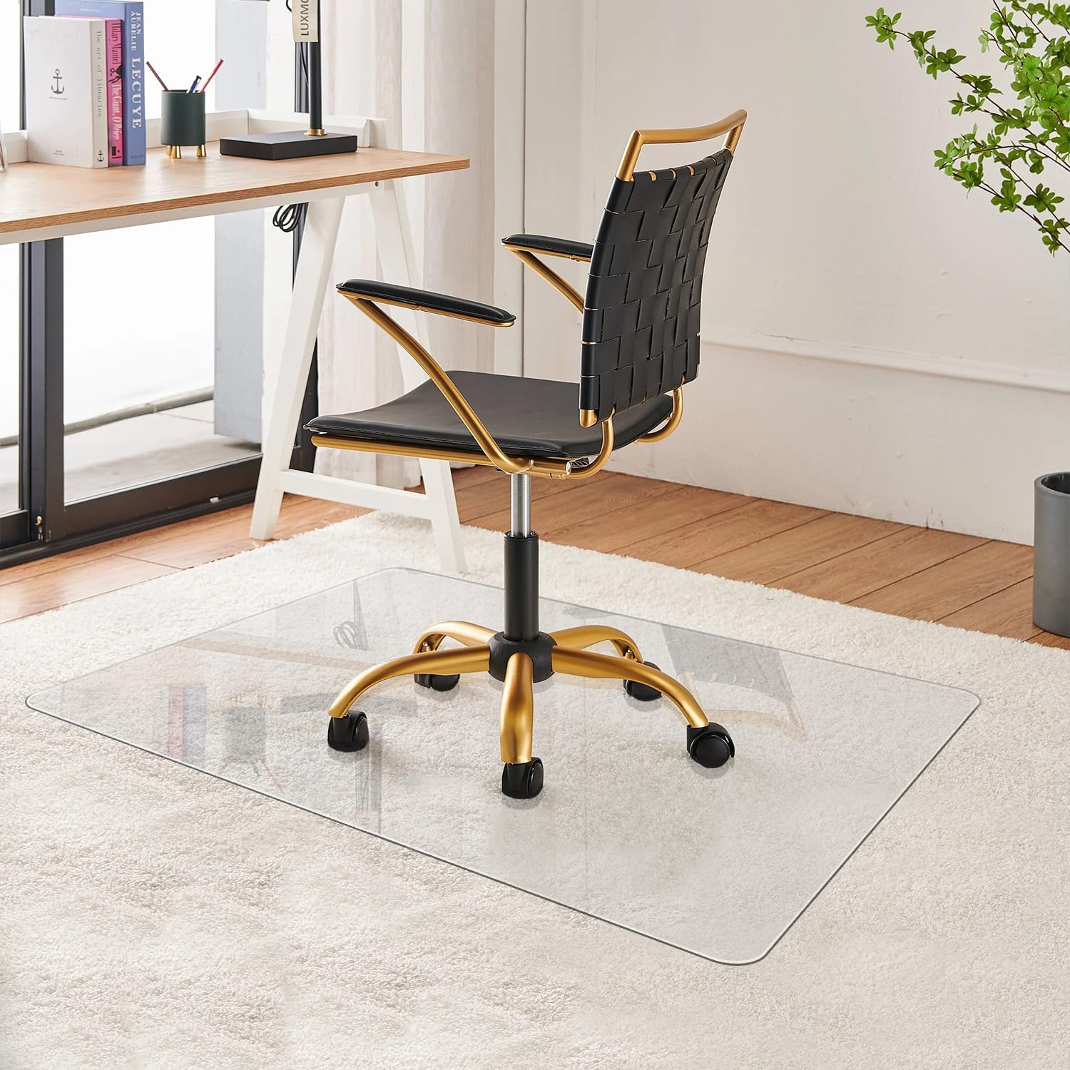 HEADMALL Rolling Chair Mat for Carpet Office Chair Floor Mats for Carpeted Floors 36 x 48 Inches Rectangle Clear Heavy Duty 0.14 Inches Thick (48x36 Inches)