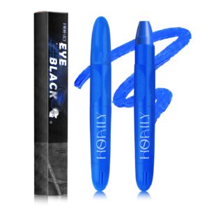 hosaily eye black stick, blue eyeblack sporting face paint for softball baseball football lacrosse long lasting cream face body paint stick for halloween costume cosplay parties black eye makeup-blue