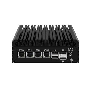 hunsn micro firewall appliance, mini pc, vpn, router pc, intel alder lake-n 12th gen n100, rj42, 4 x 2.5gbe i226-v, 2 x hdmi, dp, tf, type-c, barebone, no ram, no storage, no system