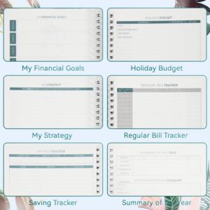 EHWINE Monthly Budget Planner - Expense Tracker Notebook, 12 Month Budget Book, Undated Bill Tracker & Finance Planner to Manage Your Money, with Stickers and Inner Pocket, A5 Size