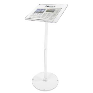 FCCABIN Gorgeous Acrylic Podium Stand Easy to Assemble Durable Podium, Strong Portable Larger Flexible Adjustable Angle Podium Stand with Baffles and Pen Slot for Church Speeches Wedding Teacher