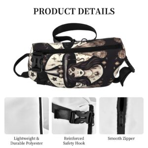 PIXOLE Magic Witch Witchcraft Bohemian printed Sling Crossbody Backpack Shoulder Bag for Men Women,for Outdoor Walking Travel