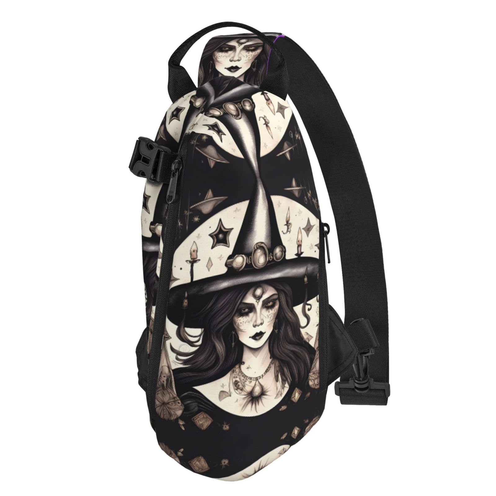 PIXOLE Magic Witch Witchcraft Bohemian printed Sling Crossbody Backpack Shoulder Bag for Men Women,for Outdoor Walking Travel