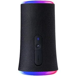 Soundcore Flare 2 (20W, 12-Hour Playtime) Wireless Portable IPX7 Waterproof Bluetooth Speaker, 360° Immersive Sound, Music Driven Lightshow, PartyCast (Connect up to 100 Speakers) Black (A3165)