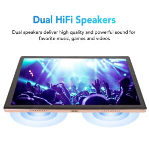 HD Tablet, 10.1 Inch Gaming Tablet with Dual Camera for Office (EU Plug)