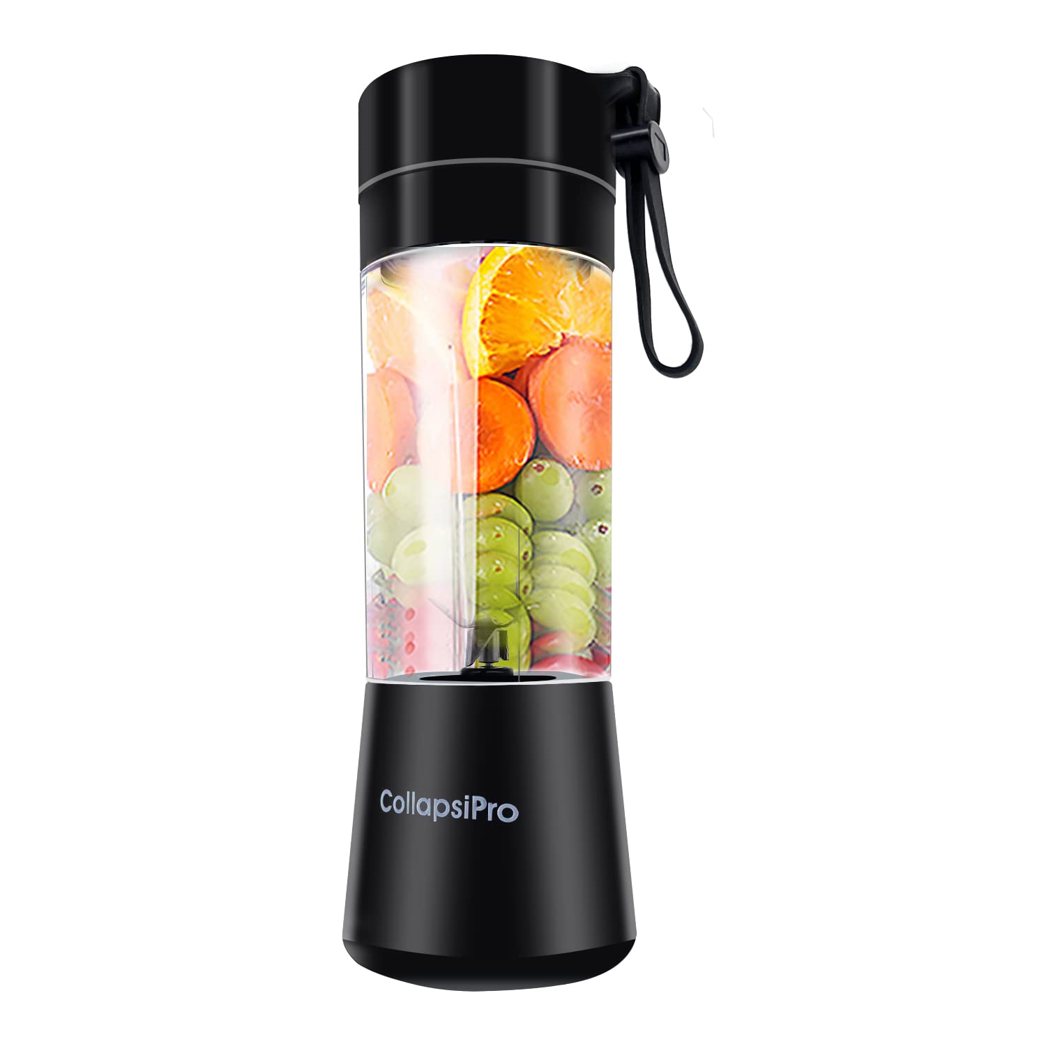 CollapsiPro USB Rechargeable Portable Blender, 0.8 Pounds, Black, One-Touch Operation, Ideal for Smoothies, Juices, Shakes, and More