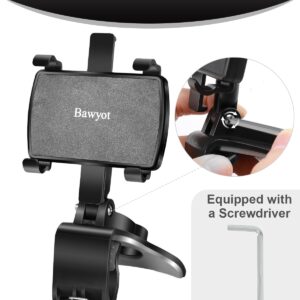 Bawyot Car Phone Holder for Dashboard 360 Degree Rotation Multifunctional One Hand Operation Clip Design Phone Mount Compatible with 4-7 inch Smartphones