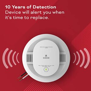 Kidde Hardwired Smoke & Carbon Monoxide Detector, AA Battery Backup, Voice Alerts, Interconnectable, LED Warning Light Indicators