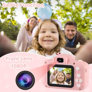 Kids Camera Toys for 6-12 Years Old Boys Girls,Toddler Camera with Protective Silicone Cover,HD Digital Video Cameras with Dual Lens 32GB SD Card,Christmas Birthday Gift for 6 7 8 9 10 11 12