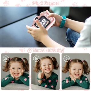 Kids Camera Toys for 6-12 Years Old Boys Girls,Toddler Camera with Protective Silicone Cover,HD Digital Video Cameras with Dual Lens 32GB SD Card,Christmas Birthday Gift for 6 7 8 9 10 11 12