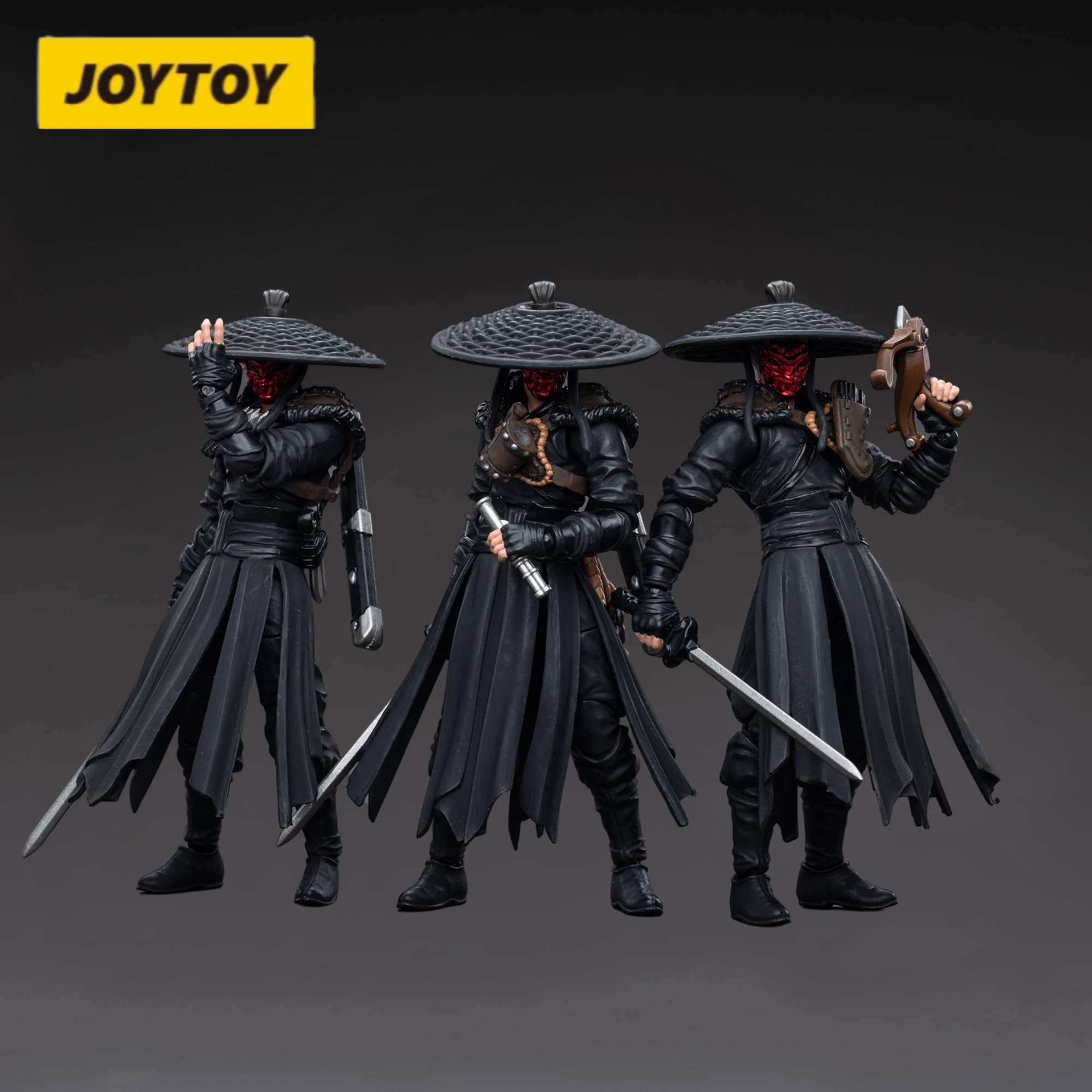 JOYTOY 1/18 Action Figure Dark Source Jiang Hu Chost Gate Assassin Collectible Military Model(Set of 3 Figures)