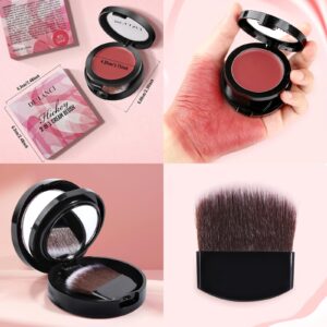 DE'LANCI Cream Blush for Mature Skin, Waterproof Blush for Cheeks, Up to 24H Makeup Blush Creamy Makeup for Olive Skin, Best Putty Blush Blendable Non-Greasy, Korean Face Blusher for Women (WINE 03#)