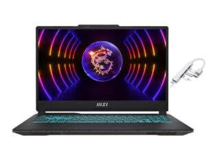 msi cyborg 15.6" 144hz gaming laptop | intel i7-12650h processor | 32gb ram ddr5| 1024gb ssd | nvidia geforce rtx 4060 | backlit keyboard | windows 11 home | black | bundle with usb 3.0 hub