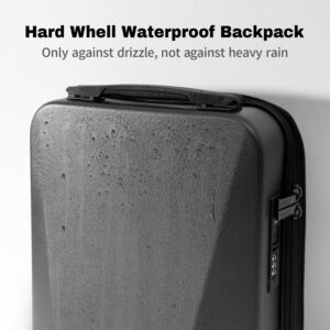 HANSSHOW Cyberbackpack Hard Shell Laptop Backpack, 17 Inch TSA Anti-Theft Waterproof Backpack, USB Charging Port Slim Bookbag